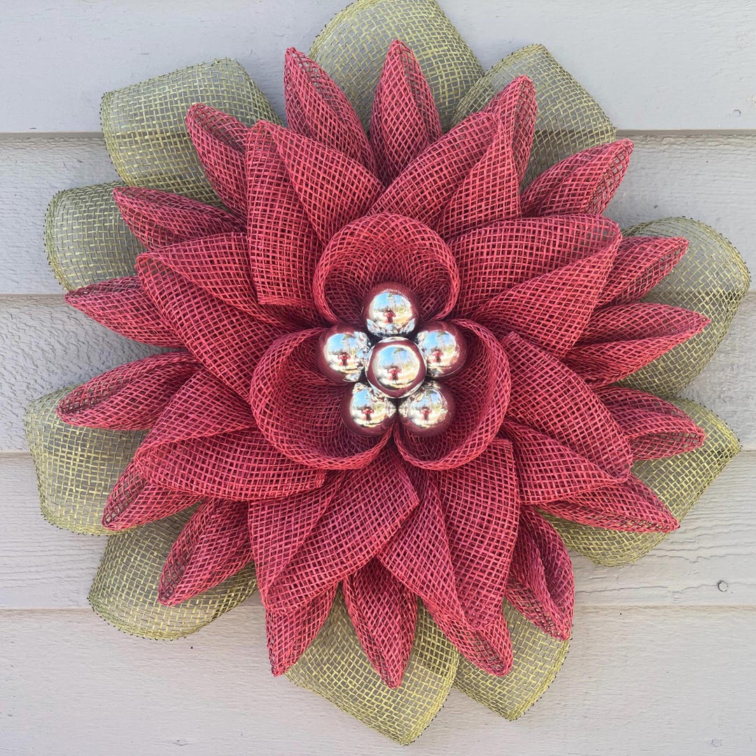 Fall Wreath for Front Door, Poinsettia Wreath, Christmas Wreath, Burlap ...