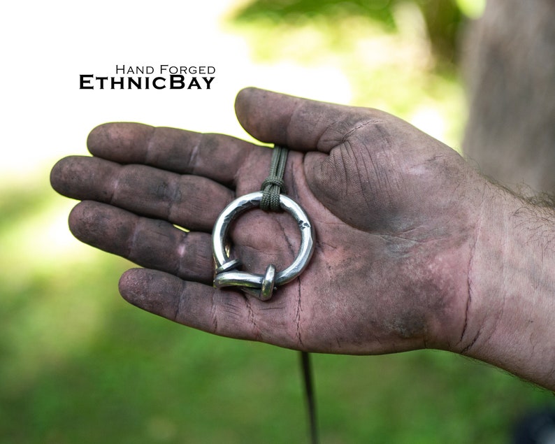 Hand Forged Ring Pendant / Stainless Steel Celtic Circle | Etsy