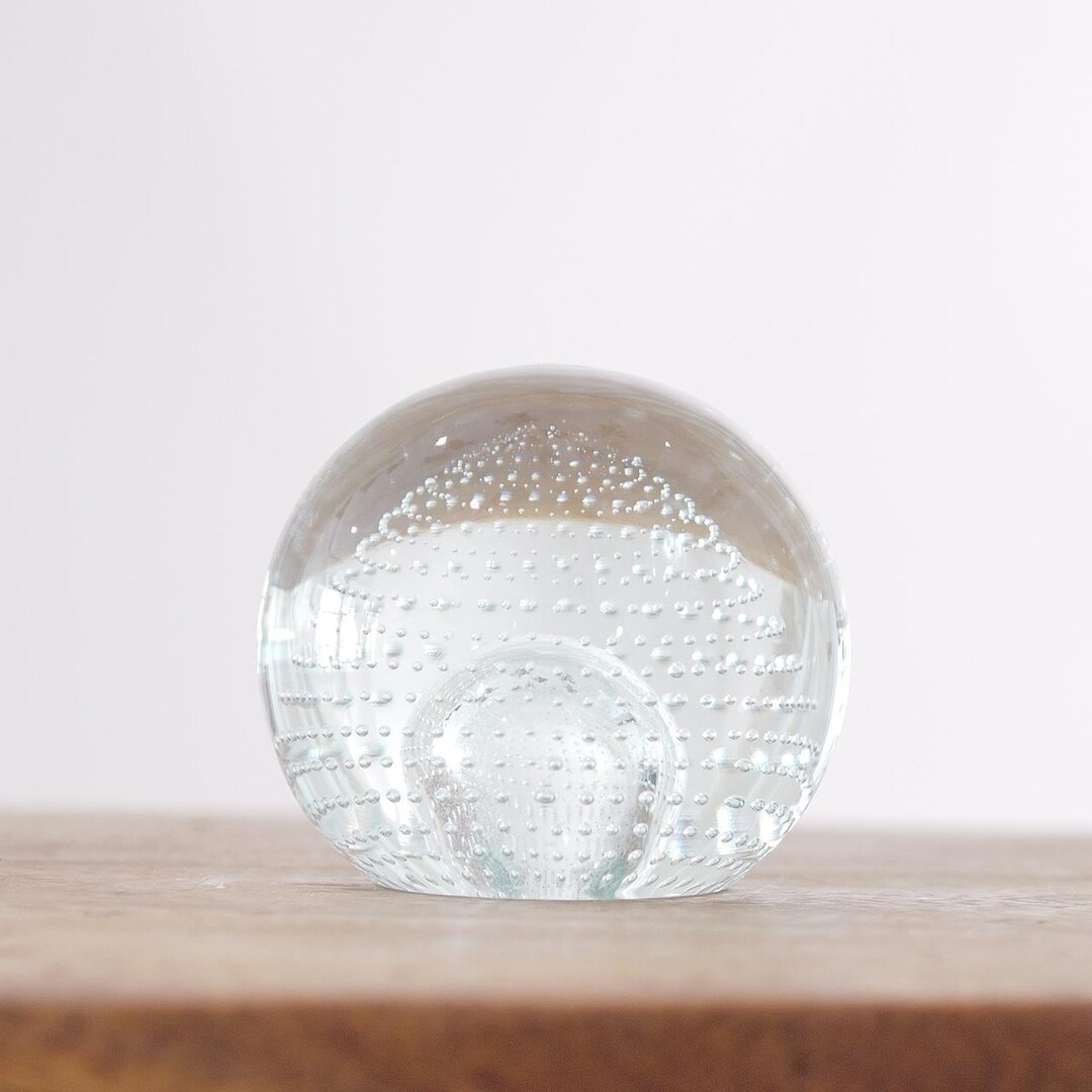 Vintage Hand Blown Controlled Bubble Glass Paperweight - Etsy