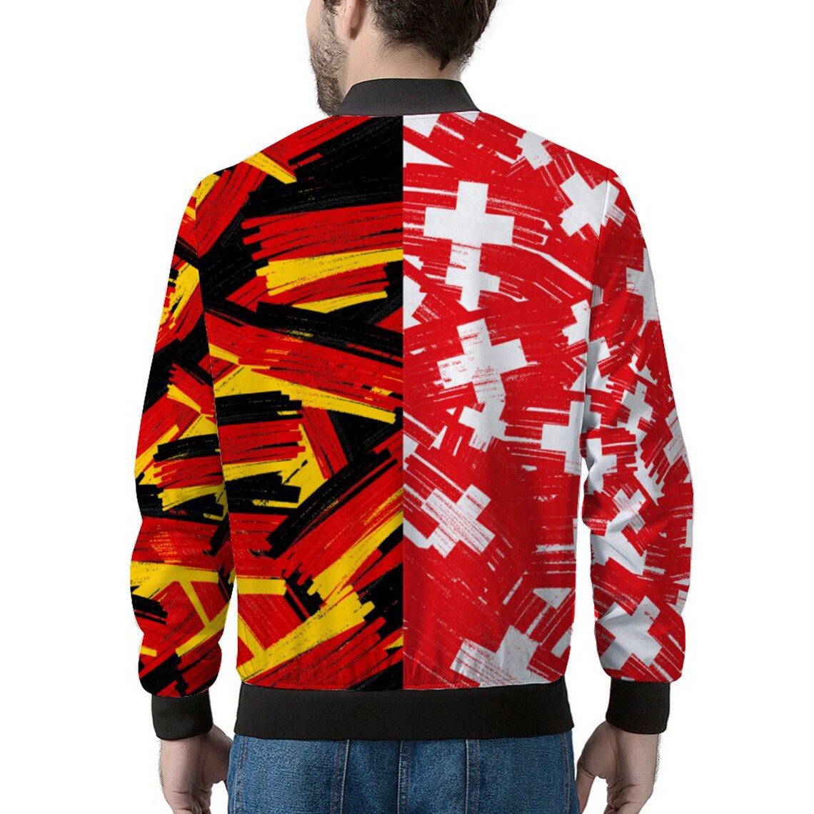 Double/combo Flag Half and Half Bomber Jacket - Customizable (select ...