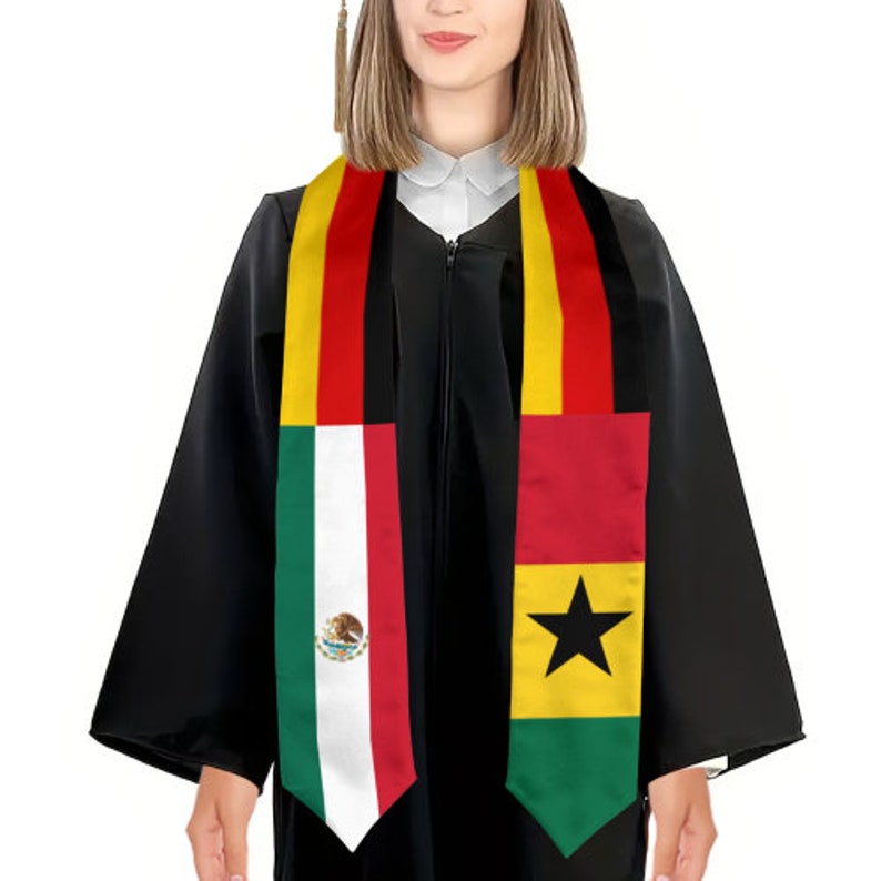 Custom Personalisable 3 Nation/flag Graduation Stoles/sash With Custom ...