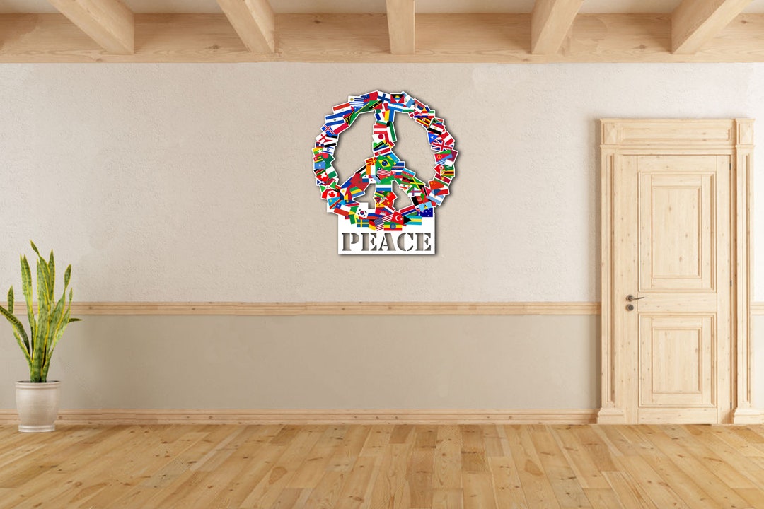 Peace Die-cut Metal Sign Country Flag Collage - Personalizable - Etsy