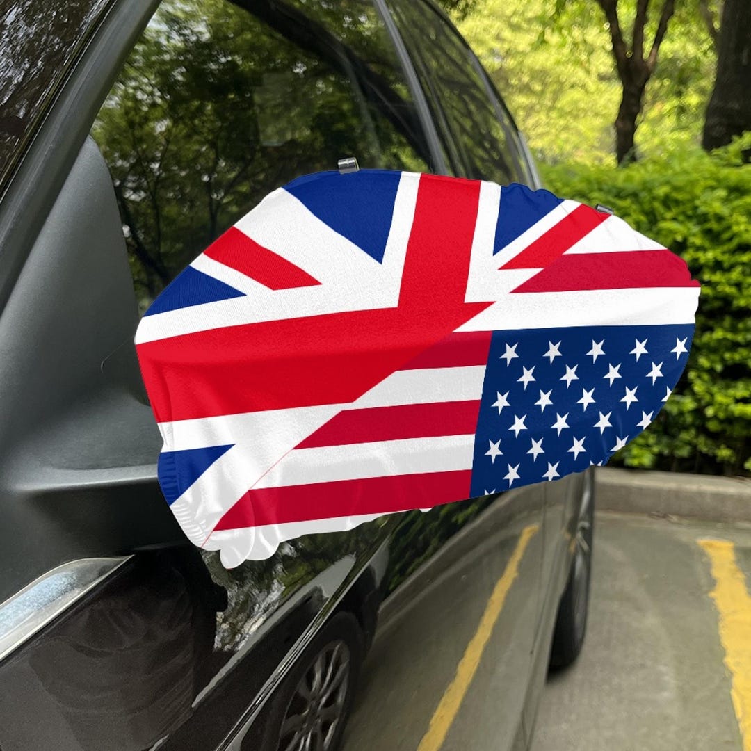 Customizable Dual, Double, Mixed Flag Binational Car Rearview Mirror ...