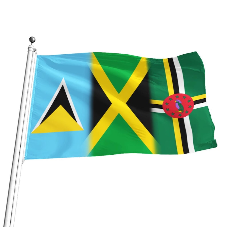 Triple Nation/combo Half and Half Flag - Customizable (select Any 3 ...