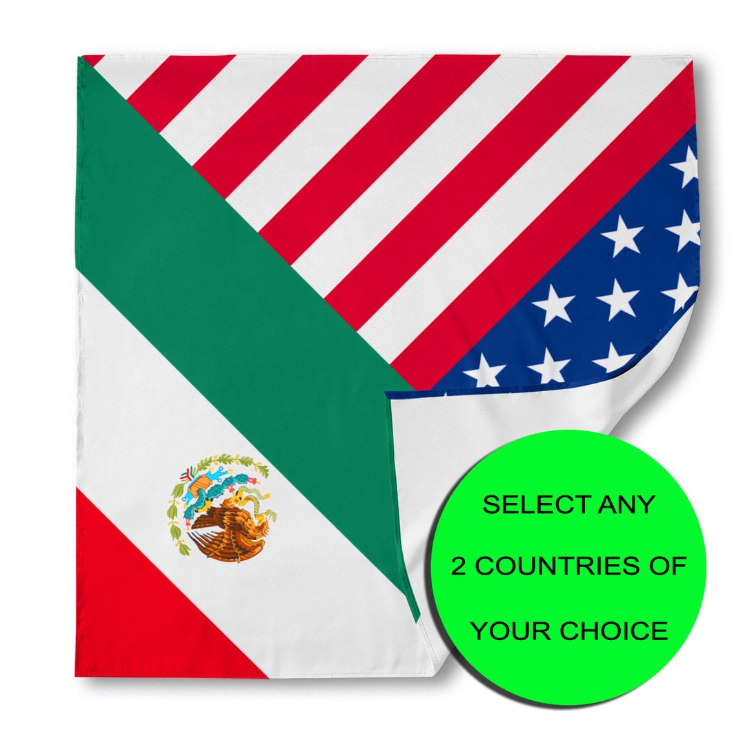 Dual Flag Double Nation/combo Half and Half Bandana - Customizable ...