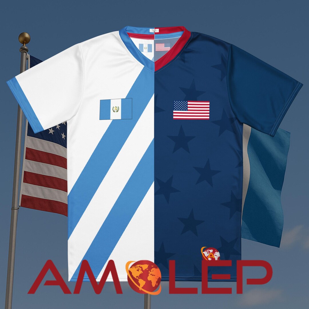 Half Guatemala Half USA Soccer Jersey – Dual Nation Football Shirt ...