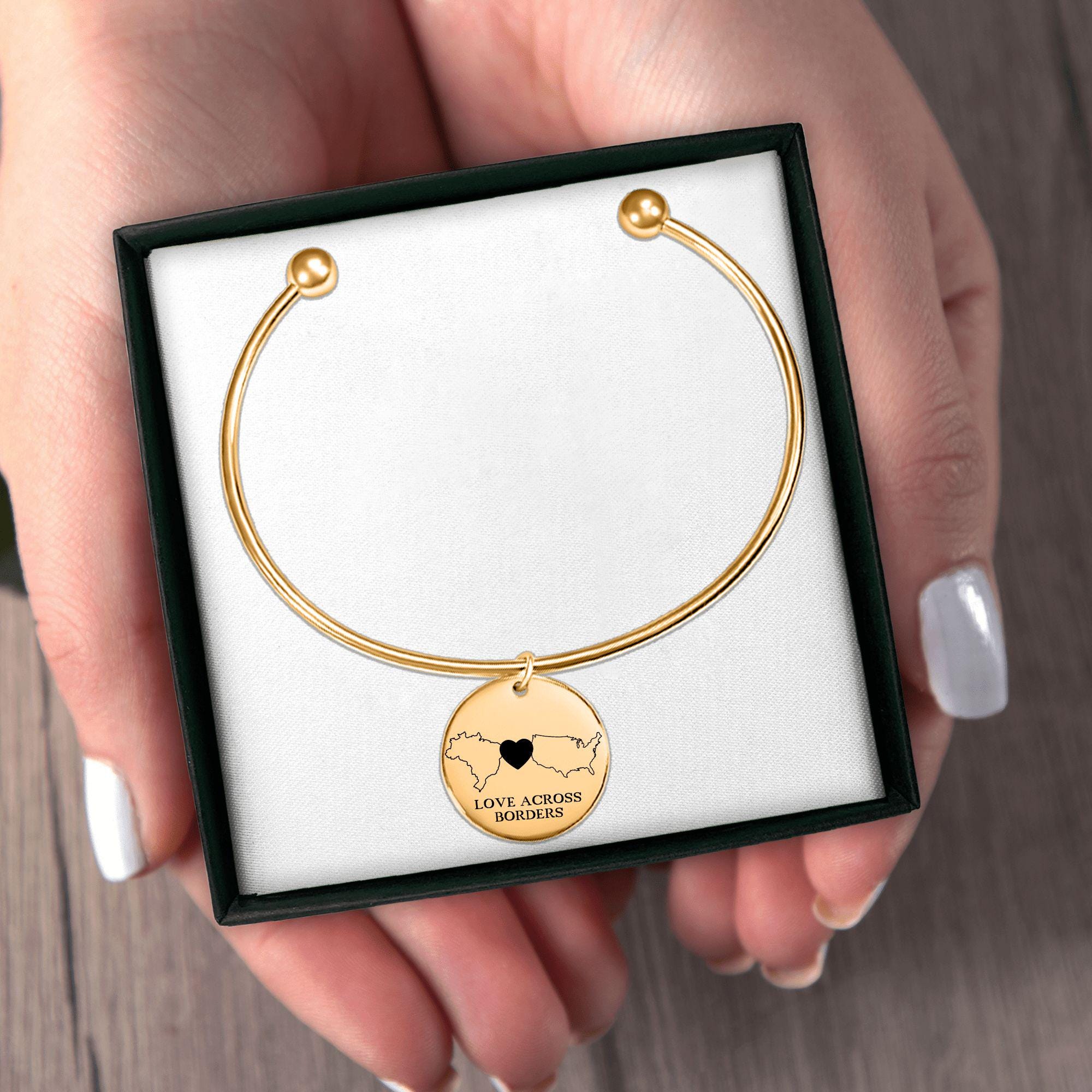 Personalized Country Necklace – Two Homes, One Heart. Perfect for Long ...