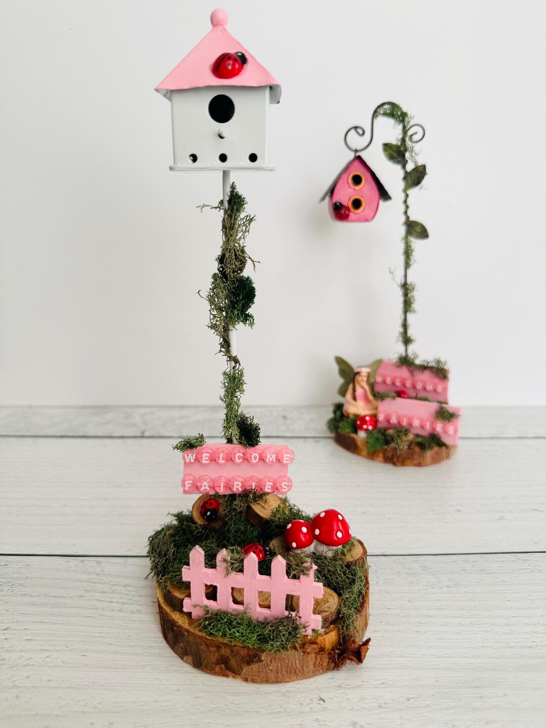 Fairy Garden Sign Display | Pink Welcome Fairies - Etsy
