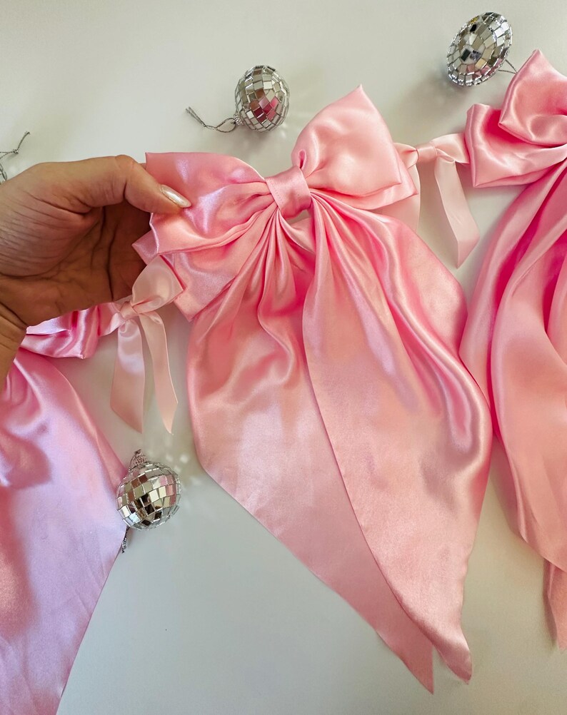 Pink Bow Garland – Handmade Romantic Decor, 6ft - Etsy