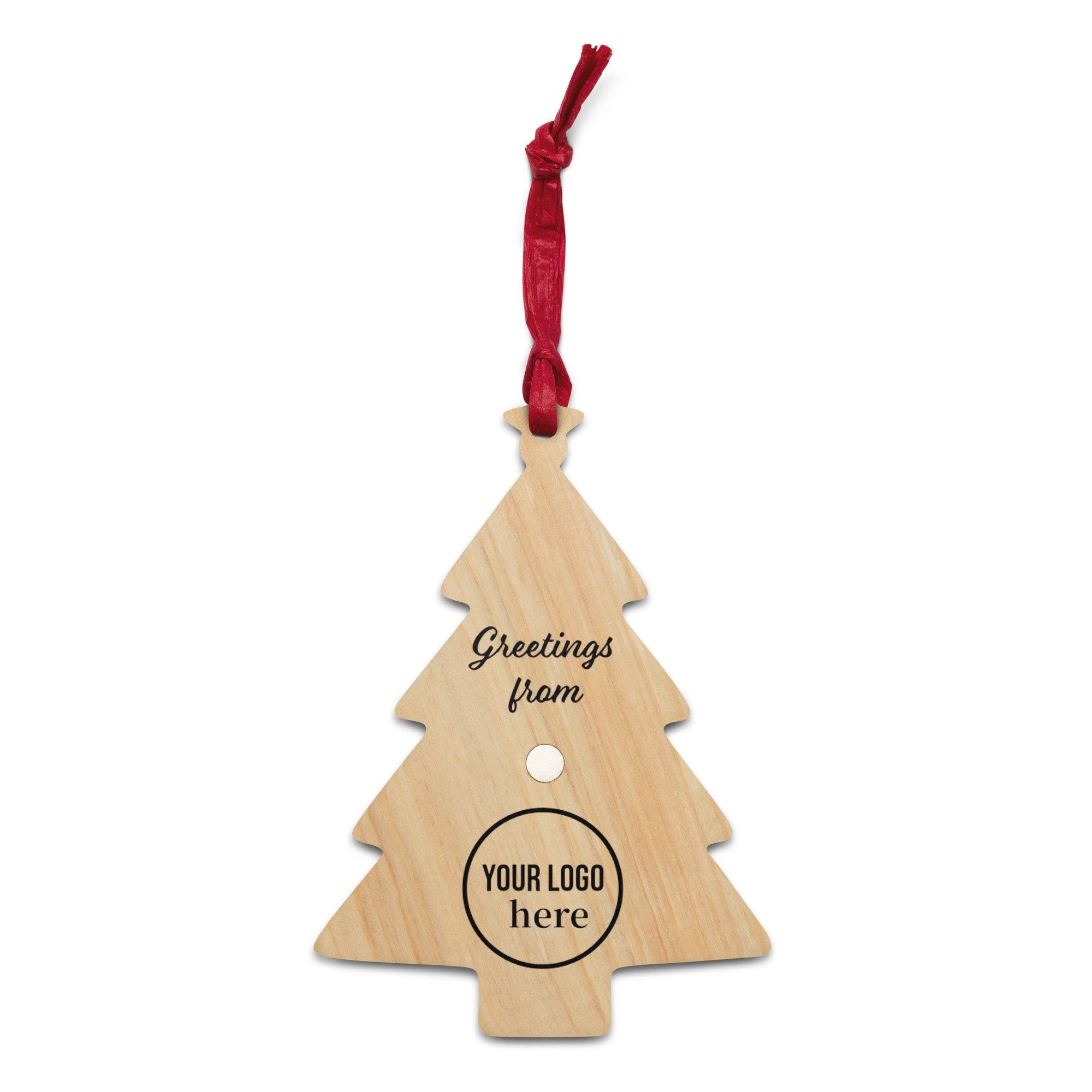 Custom Your Company's Logo Wooden Ornaments Christmas Tree Funny Quote ...