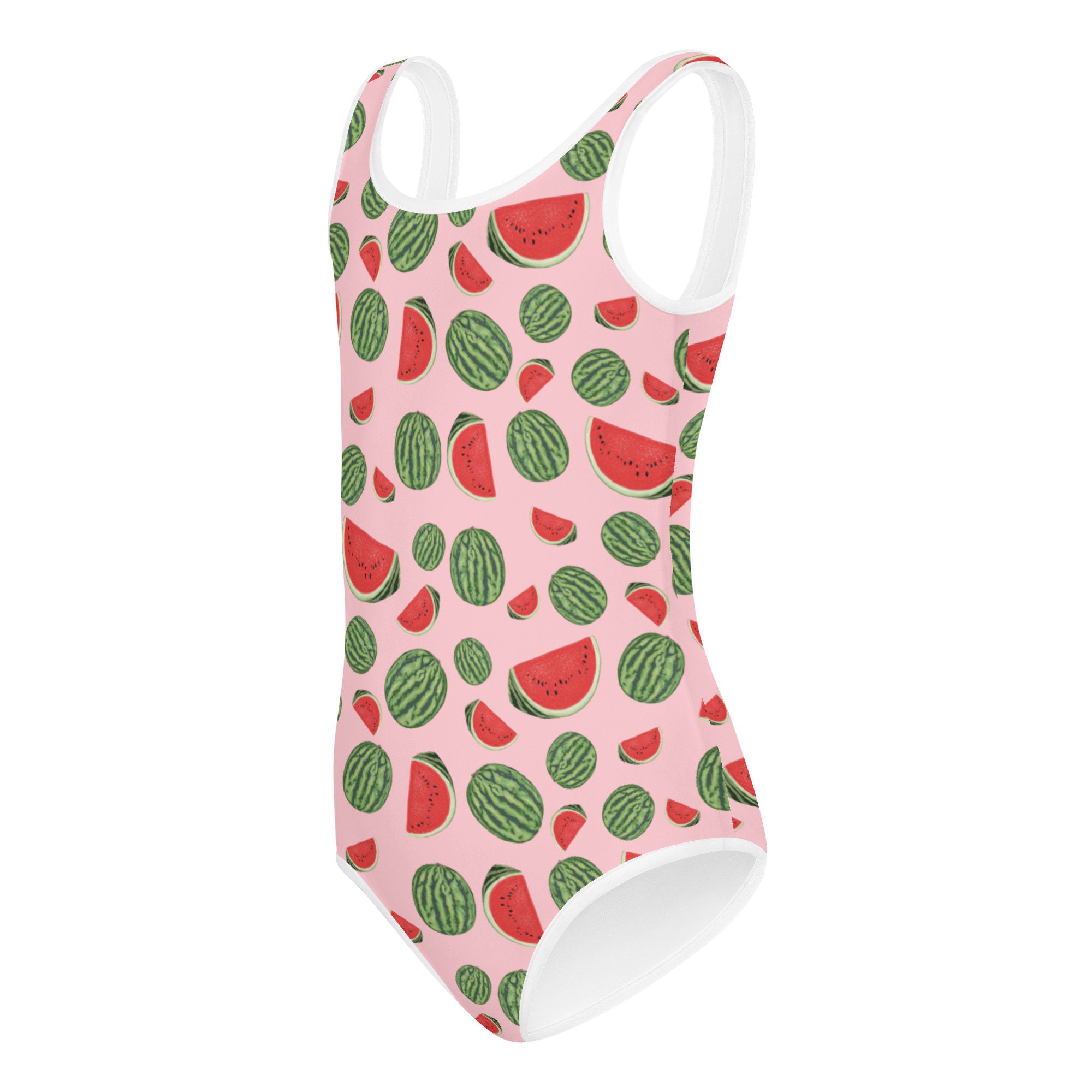 Girls Kids Swimsuit With Watermelon Illustrations Pattern Have Fun and ...