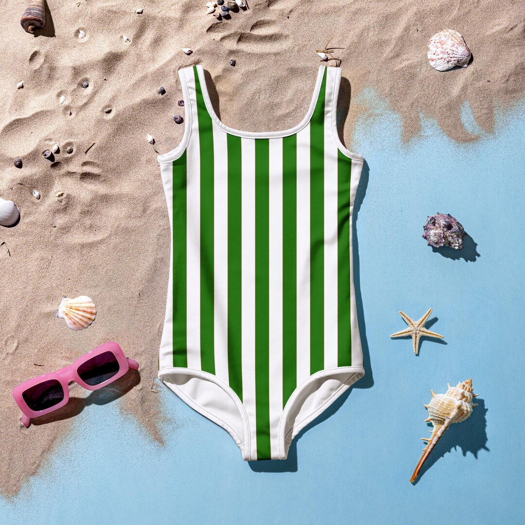 Girls Swimsuit, Kids Swimming Costume, Striped Children Swimmers ...