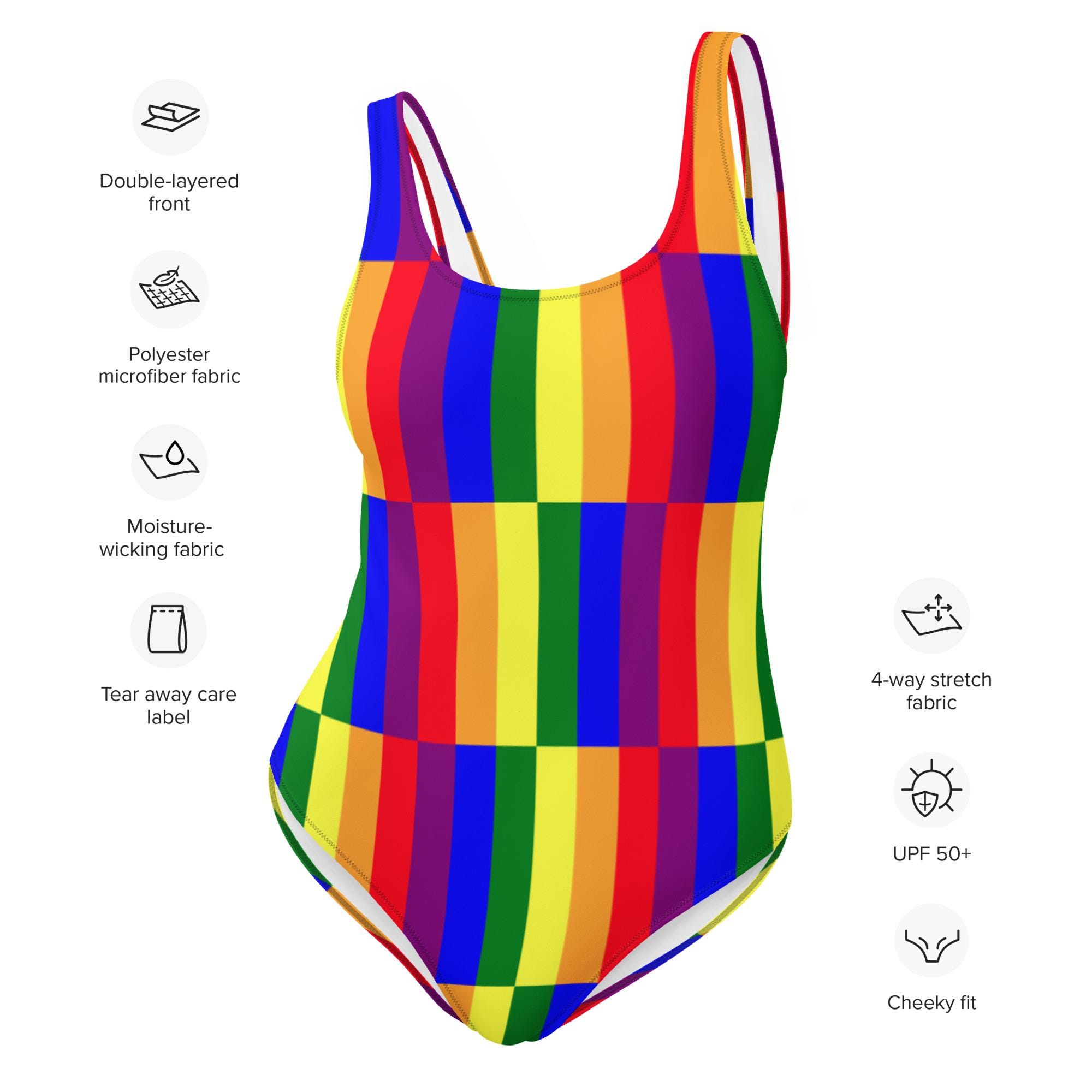 Onepiece Swimsuit, Rainbow Swimming Costume, LGBTQ Swimmers, Geometric ...