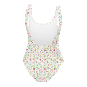 Onepiece Swimsuit, Floral Swimming Costume, White Pink Swimmers ...