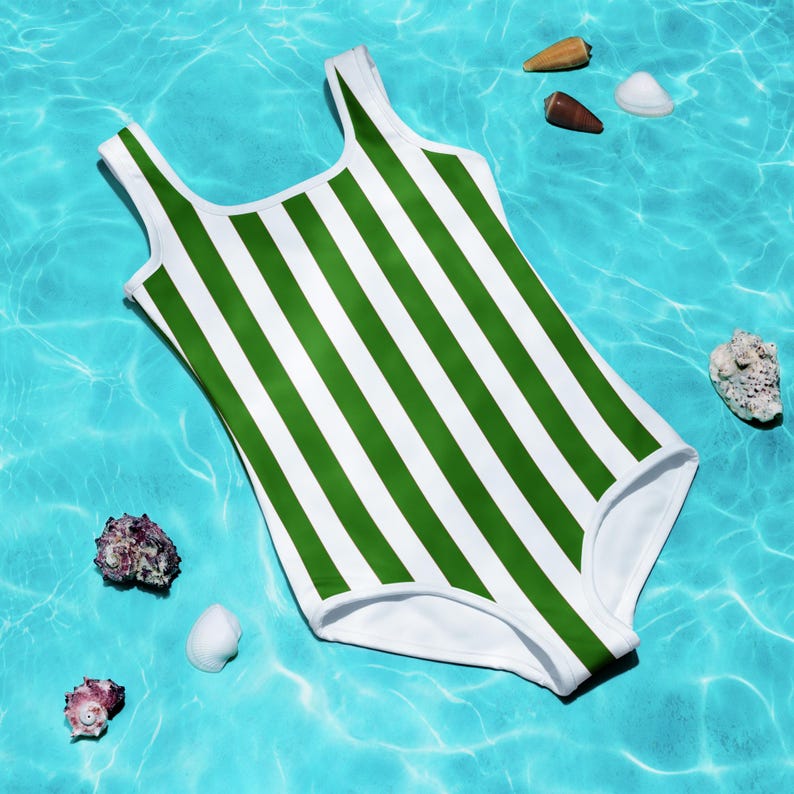 Girls Swimsuit, Kids Swimming Costume, Striped Children Swimmers ...