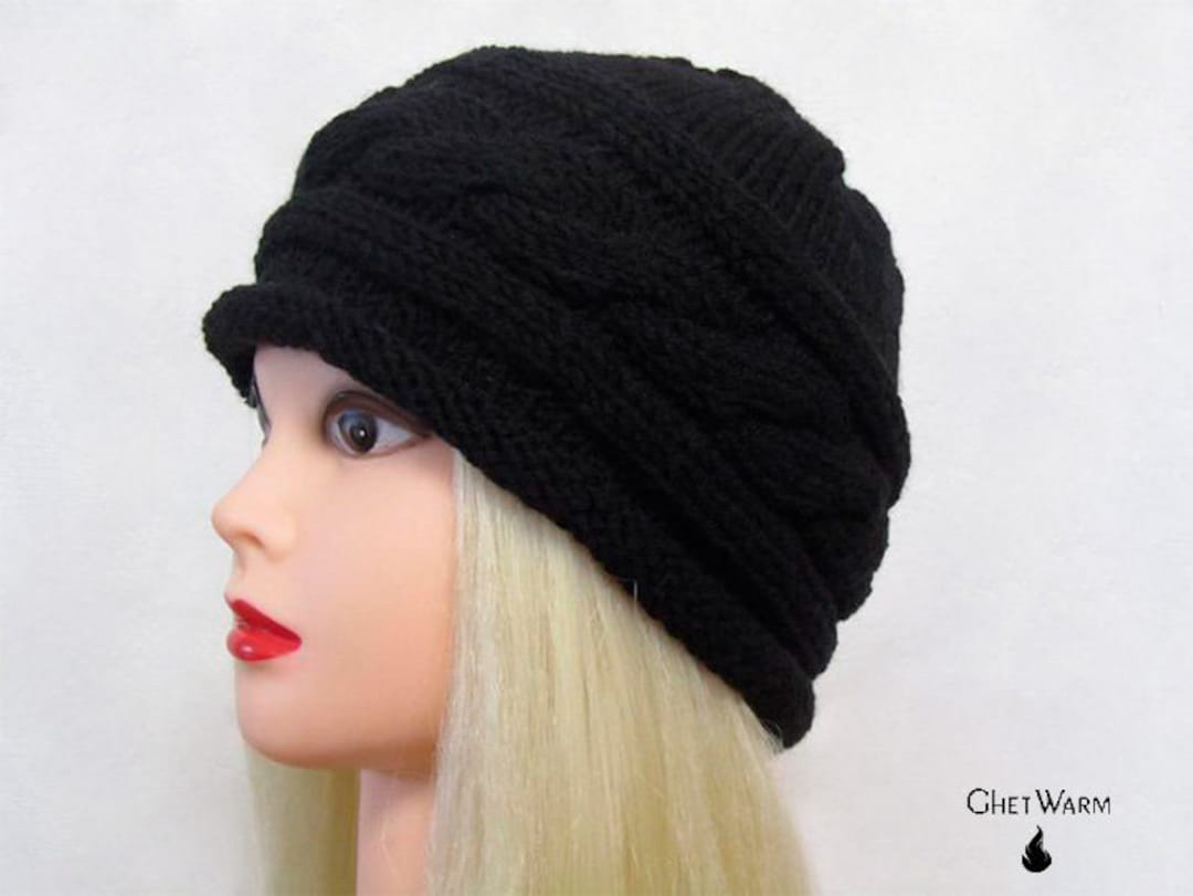 Wool Woman Knitten Handmade Retro Hat. Vintage Handmade Hat. Heat Hat ...