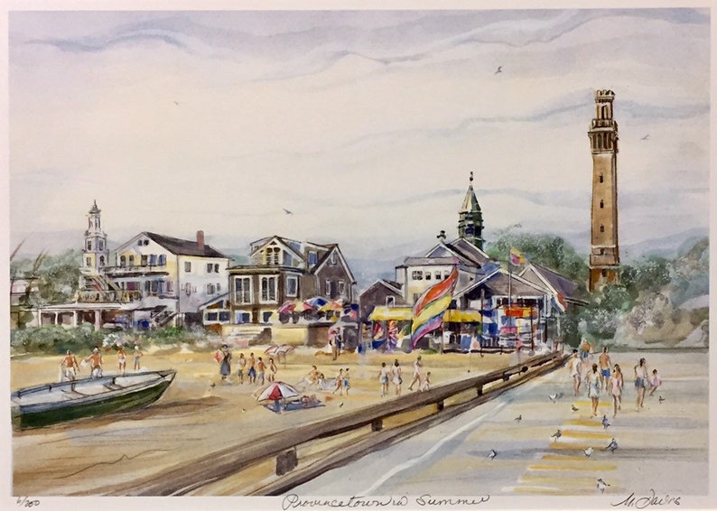 Provincetown in Summer, Wall Art of Fabulous Seaside Town in Cape Cod ...