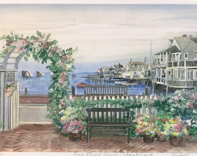 Nantucket Wall Art,easy Street Basin, Destination Nostalgic Wharf Scene ...