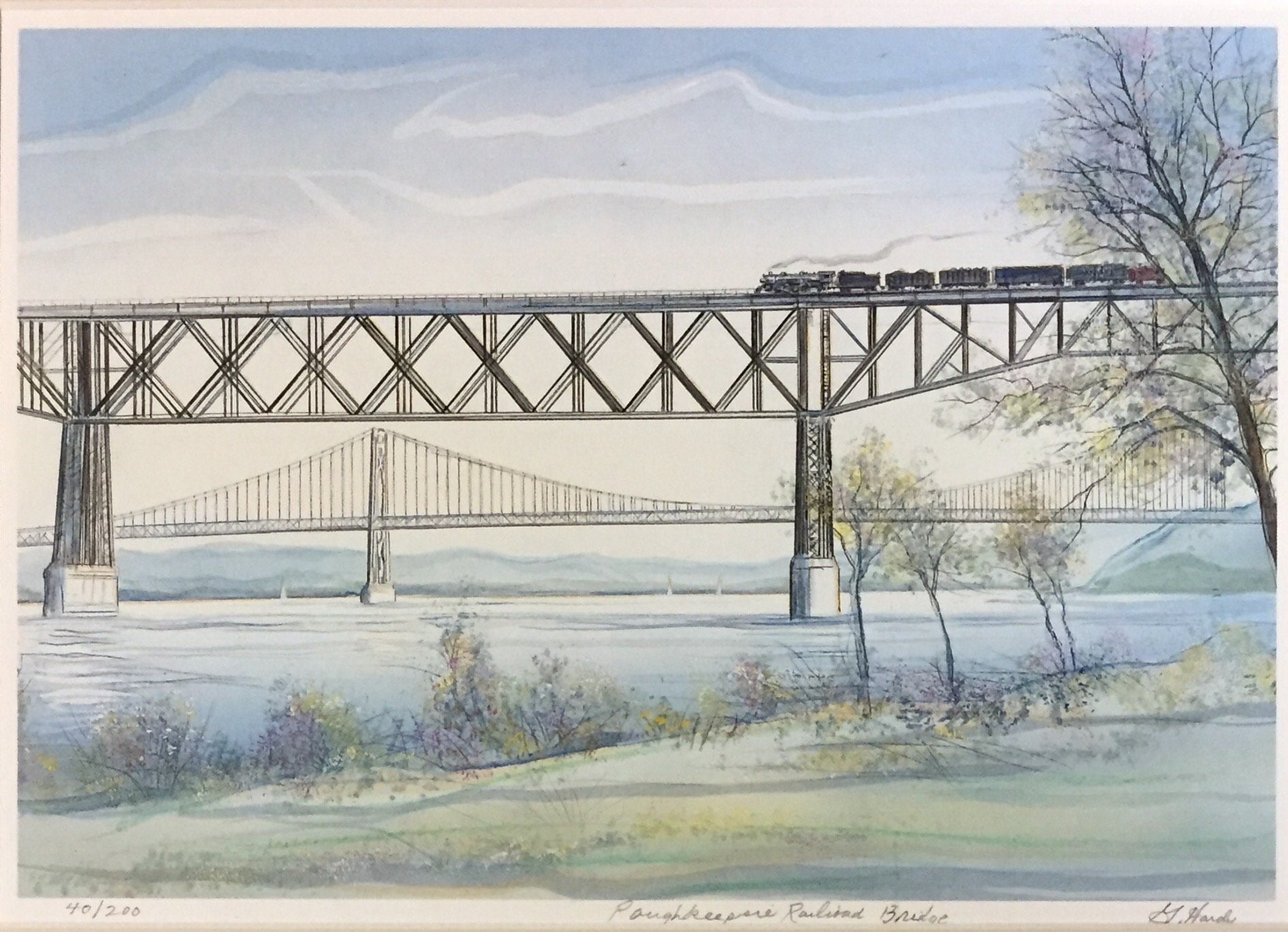 Poughkeepsie Railroad Bridge Wall Art of Hudson River Gift - Etsy