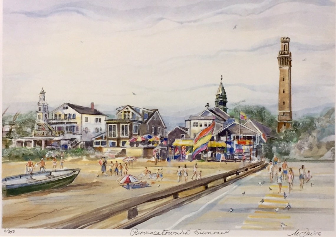 Provincetown in Summer, Wall Art of Fabulous Seaside Town in Cape Cod ...