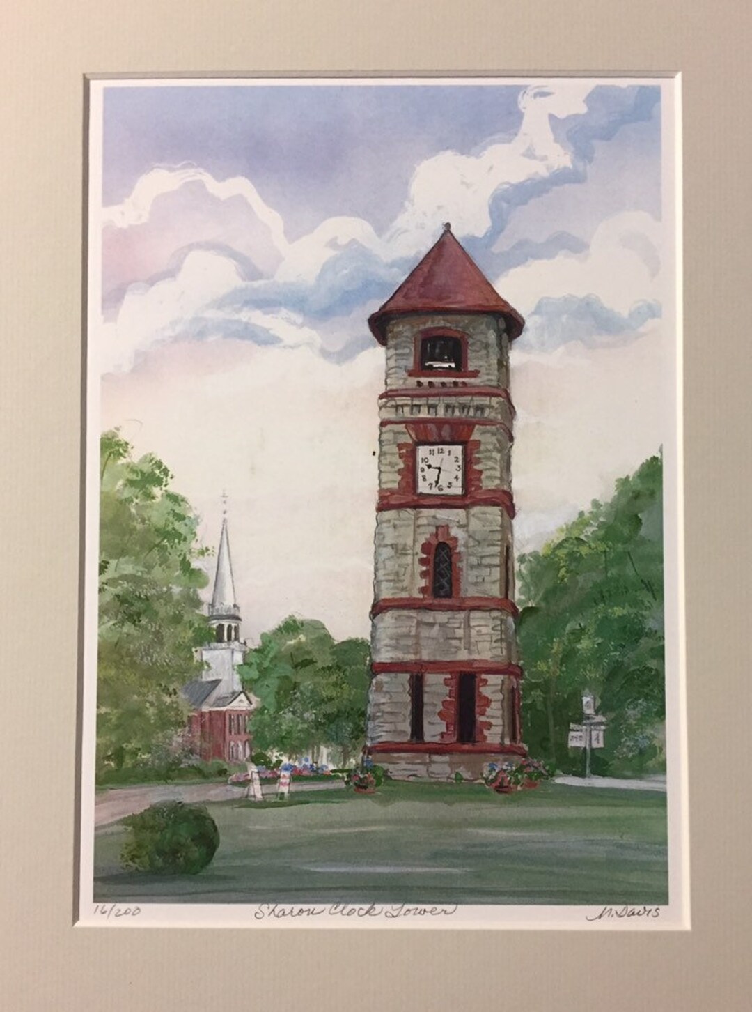 Sharon Clock Tower, Wall Art of Historic Landmark in Sharon ...