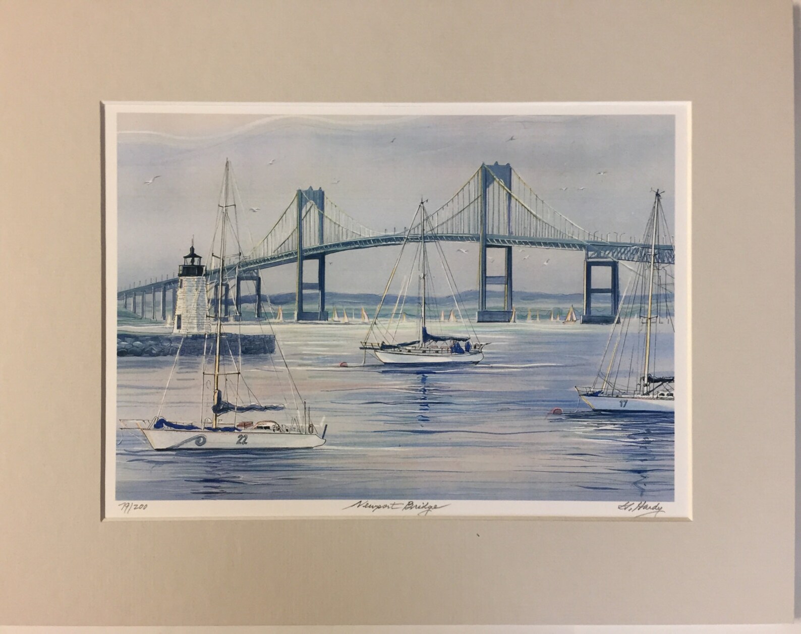 Newport Bridge, Rhode Island. Ocean Art of Fabulous Rhode Island Scene ...