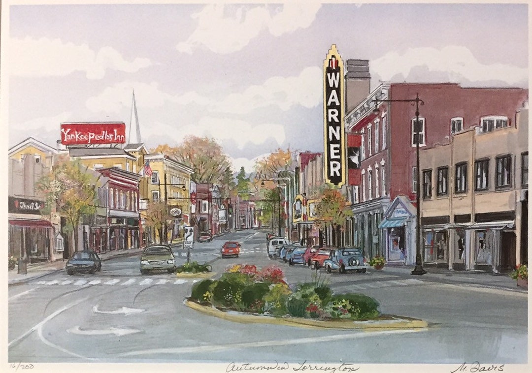 Torrington in Autumn, Wall Art of Downtown Torrington Conn., Colorful ...