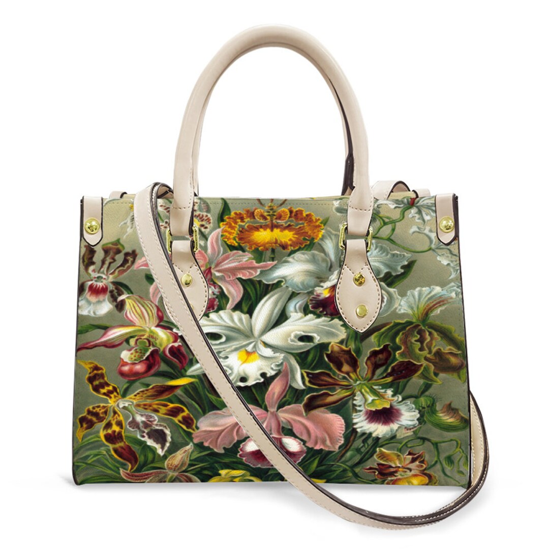 Floral Handbag, Floral Designer Crossbody Bag. Floral Print Artificial ...