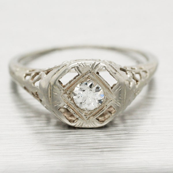 Antique Diamond Ring - Etsy Antique Diamond Ring - Etsy