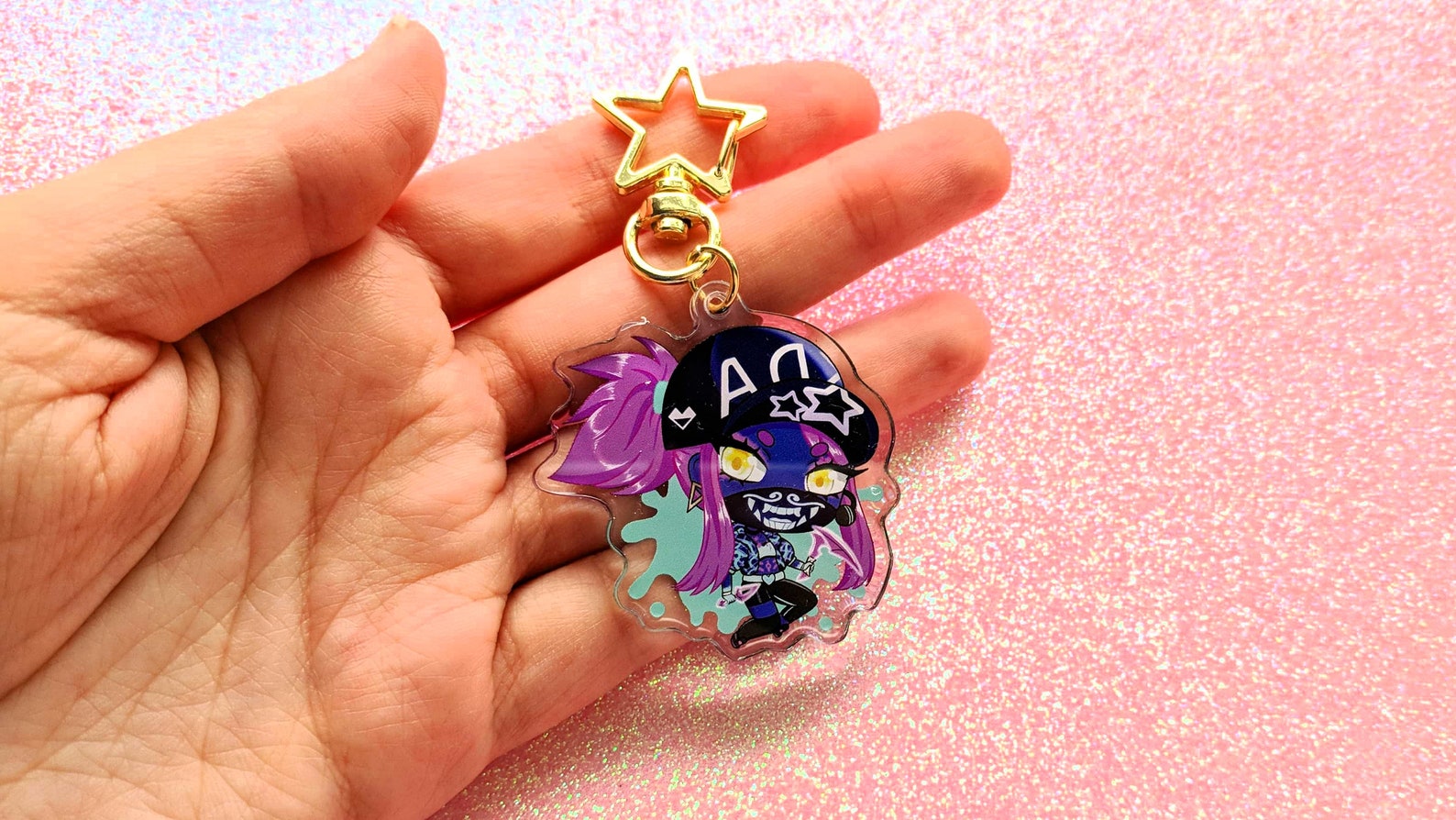 Pop Star Glitter Keychain - Etsy