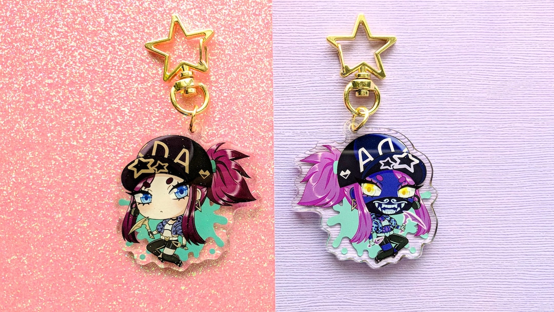 Pop Star Glitter Keychain - Etsy