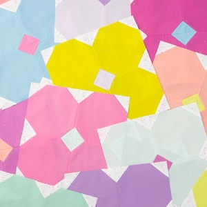 Floral Star Quilt Pattern: Modern Throw & Toddler Sizes (PDF Download ...