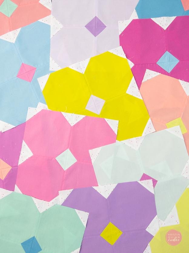 Floral Star Quilt Pattern: Modern Throw & Toddler Sizes (PDF Download ...