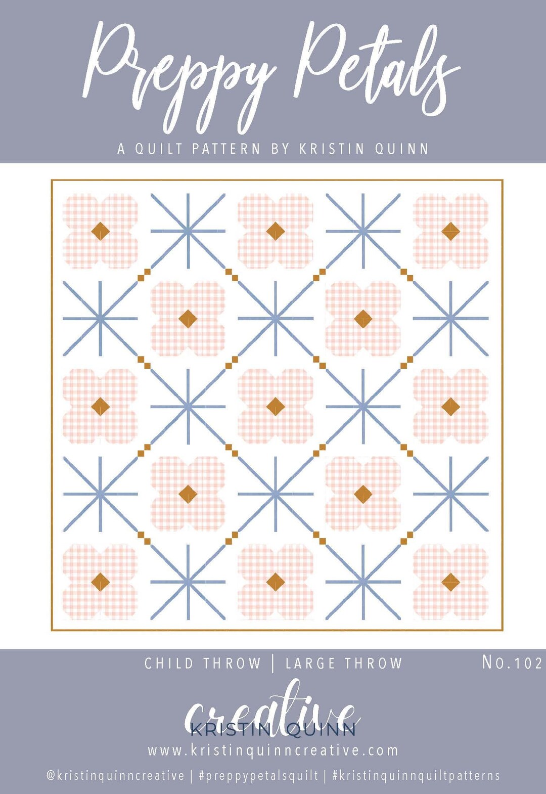 Floral Star Quilt Pattern: Modern Throw & Toddler Sizes (PDF Download ...