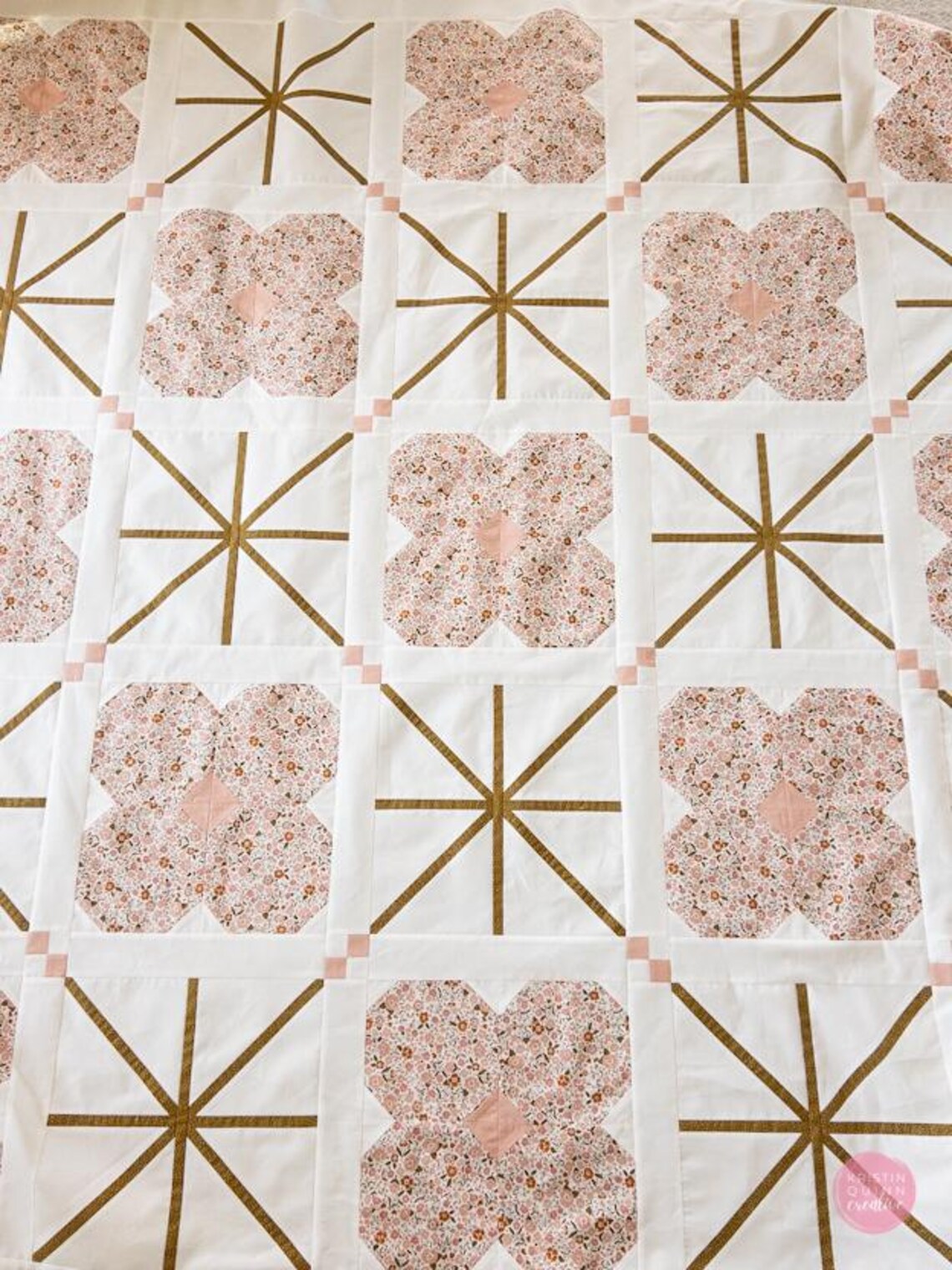 Floral Star Quilt Pattern: Modern Throw & Toddler Sizes (PDF Download ...