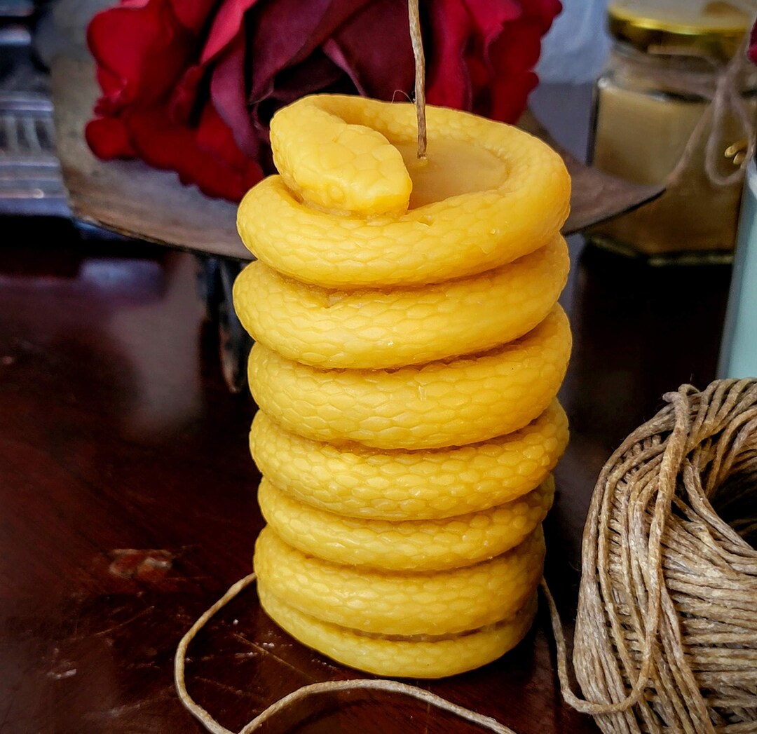 Coiled Snake Handmade Beeswax Candle - Etsy