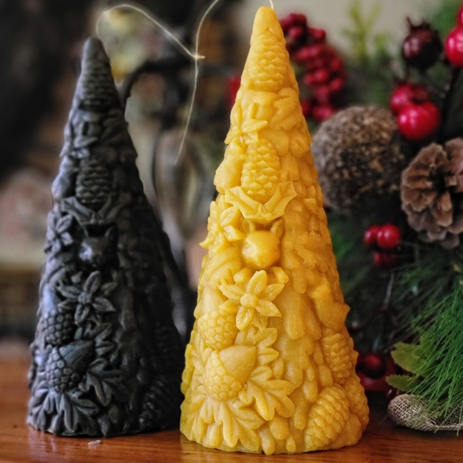 Woodland Creatures Handmade Beeswax Tree Candle Large - Etsy