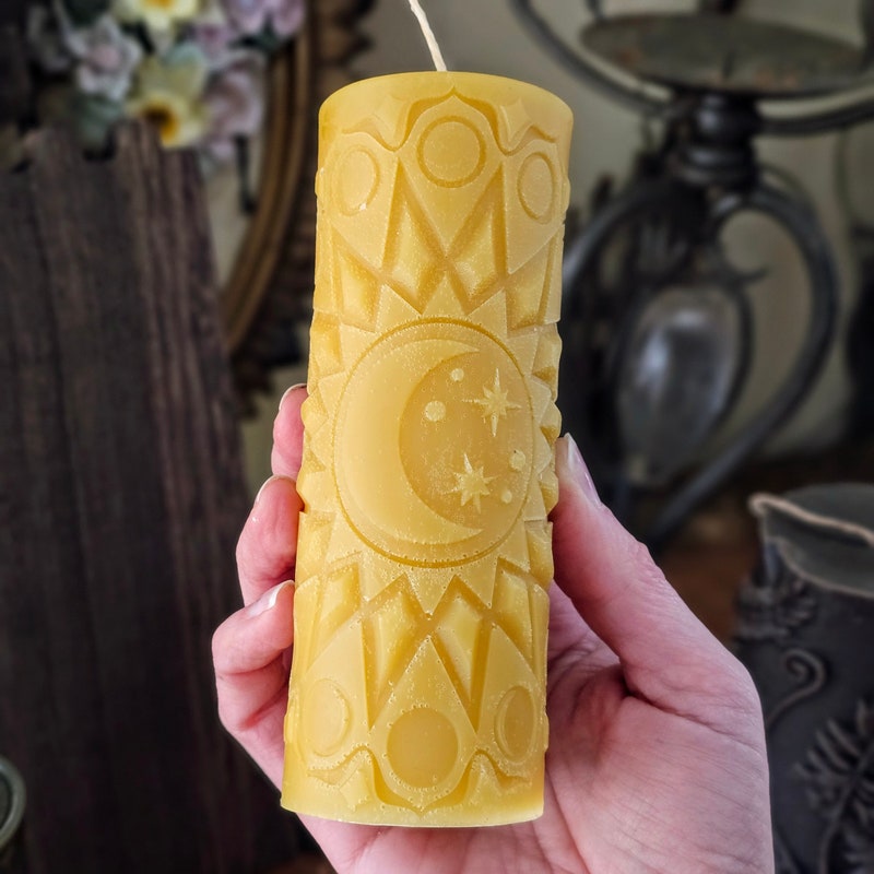 Soy Pillar Moon Candles - Etsy