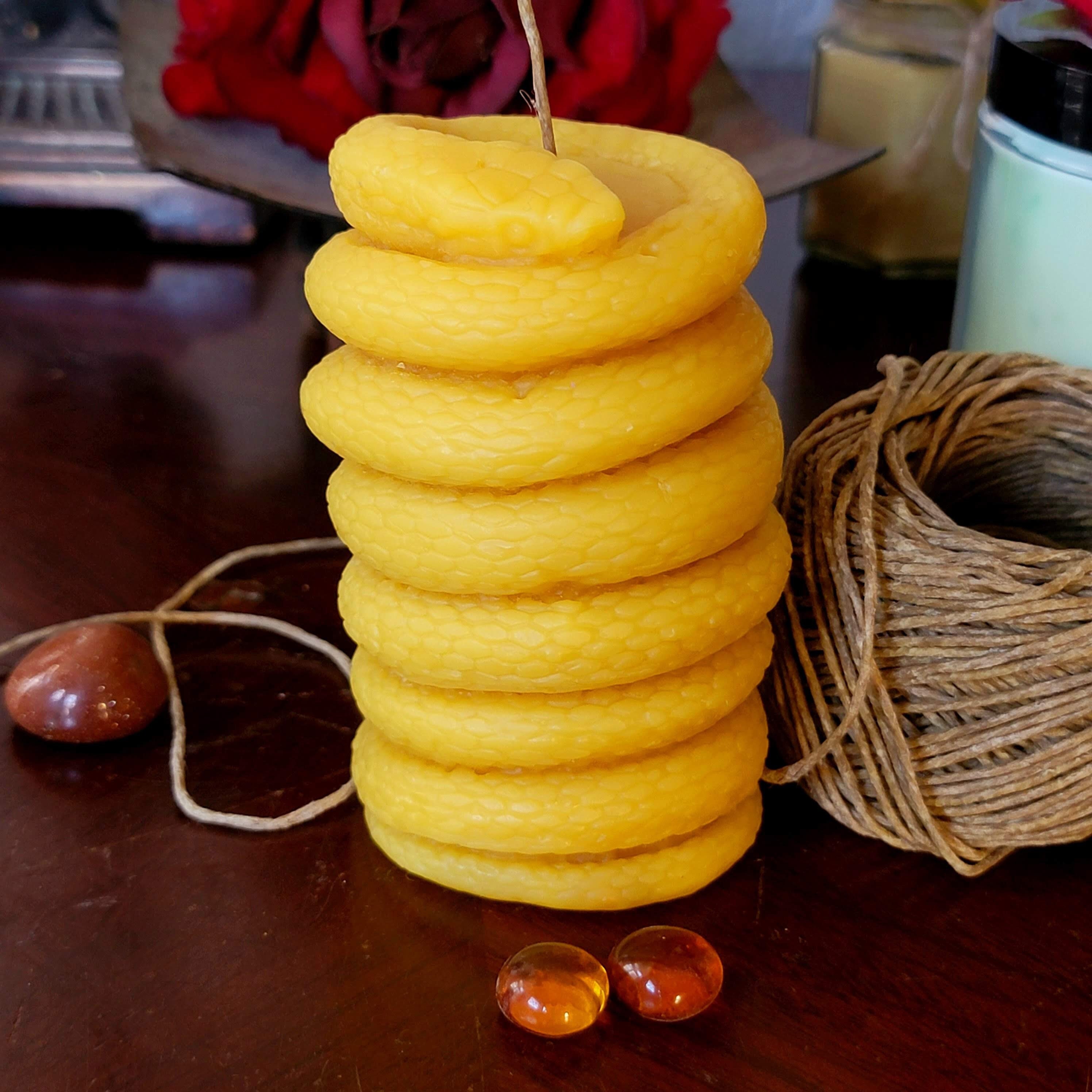Coiled Snake Handmade Beeswax Candle - Etsy