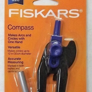 Fiskars 12-95300J Plastic Compass (ages 8+) (assorted Colors) - Etsy