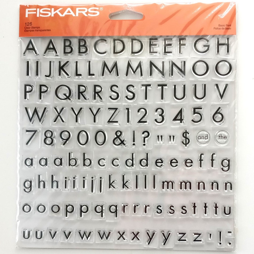 Fiskars 189180 Clear Stamp Set, 126pc Full Alphabet of Basic Font - Etsy