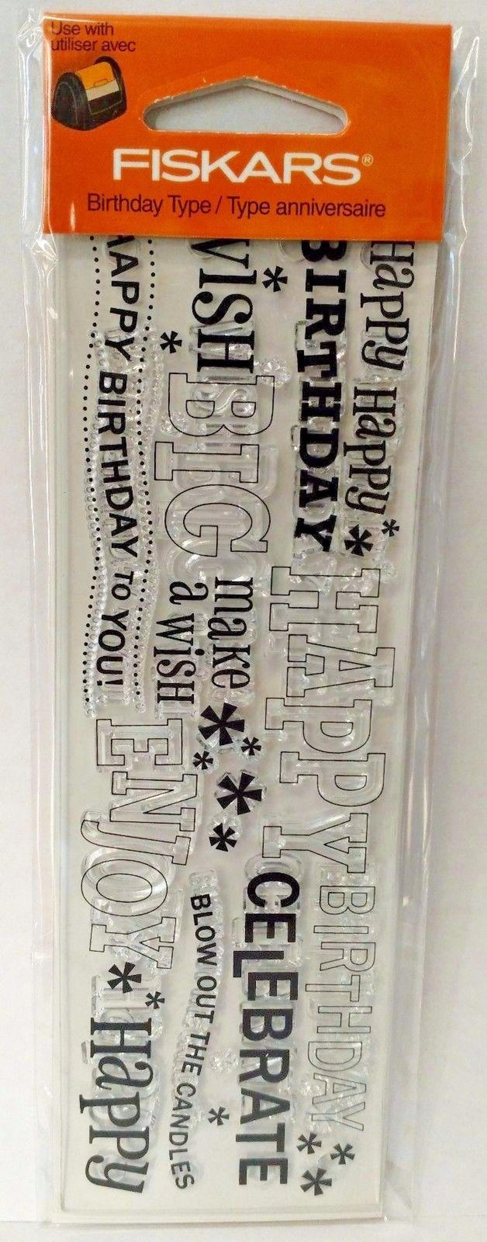 Fiskars 01-005573 Clear Stamp Continuous Birthday Type - Etsy