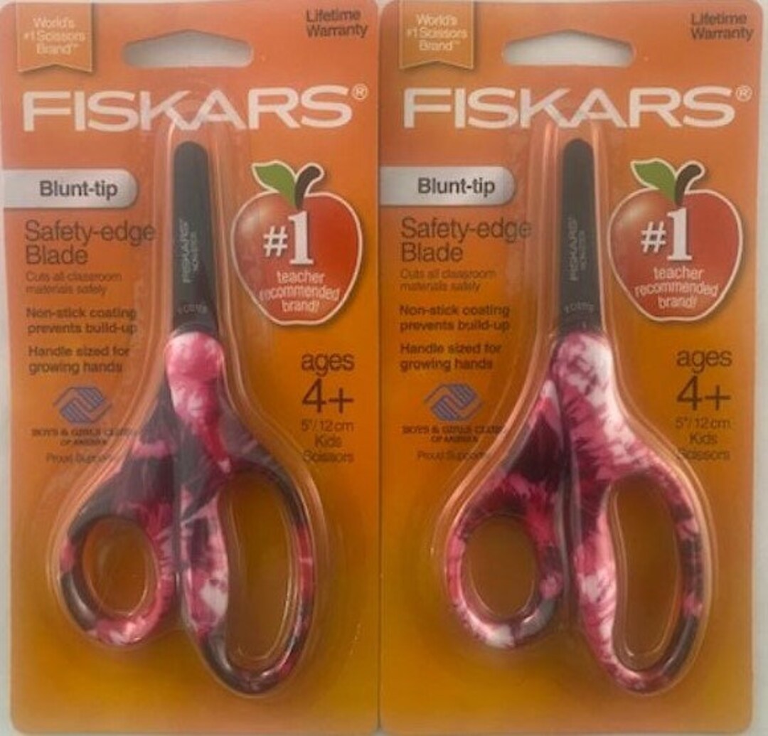 Fiskars 1241621001 Kids 5" Heavy Duty Safety Cut Scissors Blunt Tip 2pc ...