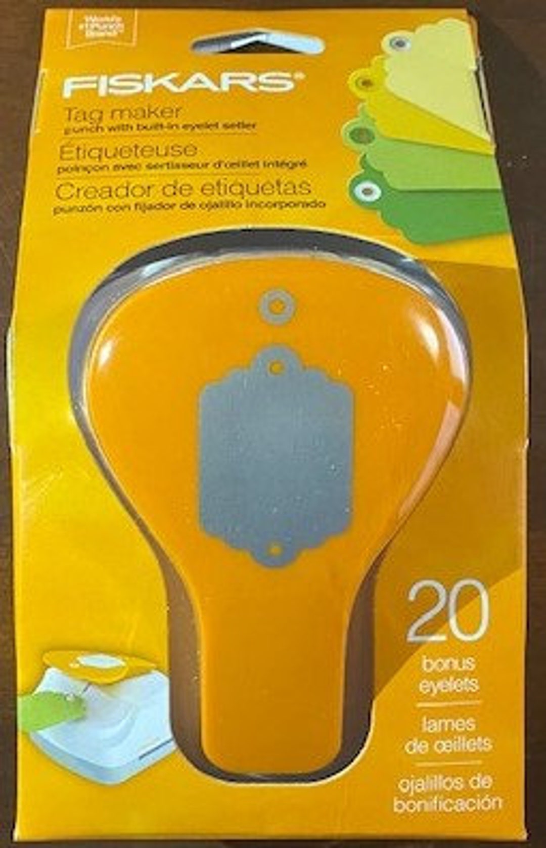 Fiskars 197580-1002 Tag Maker Punch With Built-in Eyelet Setter + 20 ...