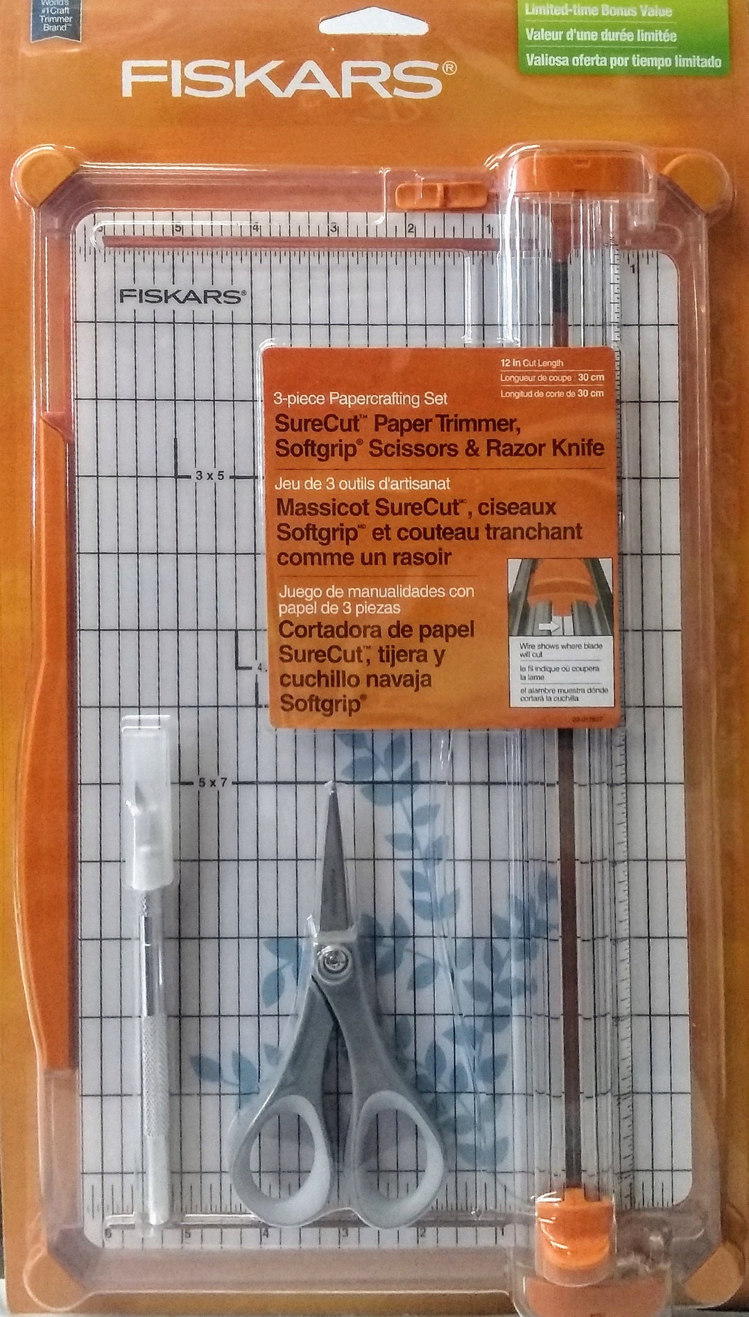 Fiskars 152400 3pc Papercrafting Set Surecut Paper Trimmer Scissor ...