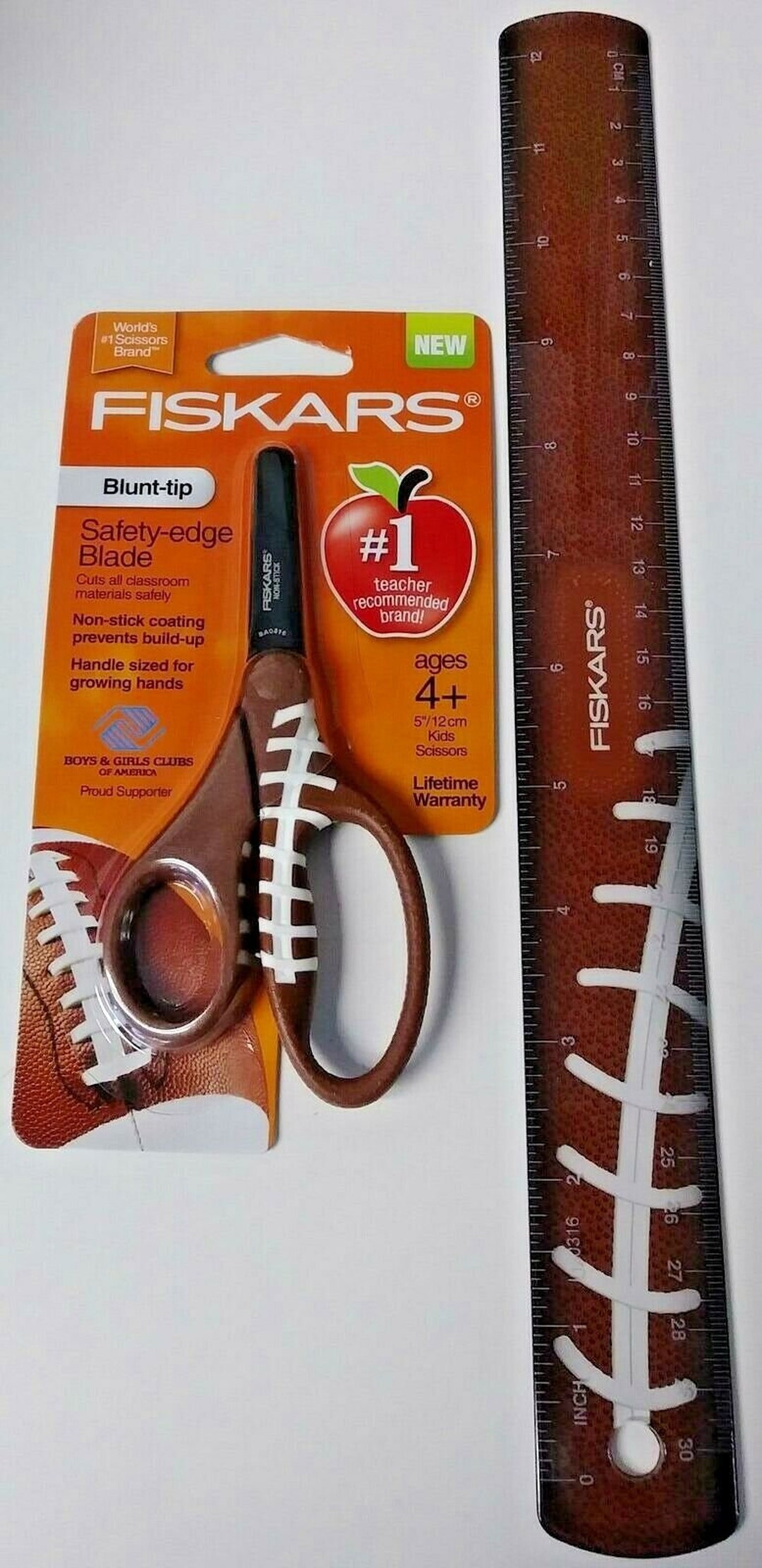 Fiskars 134162-1001 Football MVP 5" Non-stick Blunt-tip Kids Scissors ...
