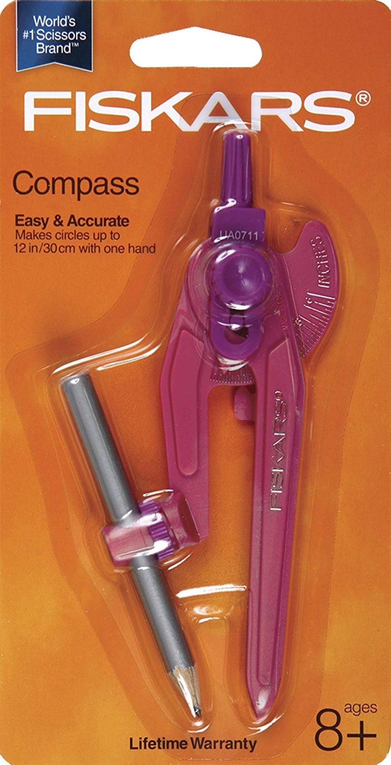 Fiskars 12-95300J Plastic Compass ages 8 assorted Colors - Etsy