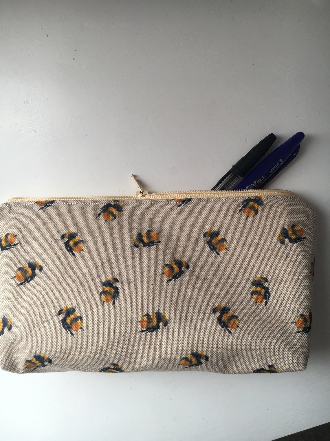 Bumblebee Fabric Pencil Case Handmade Bee Make-up Bag Bee | Etsy