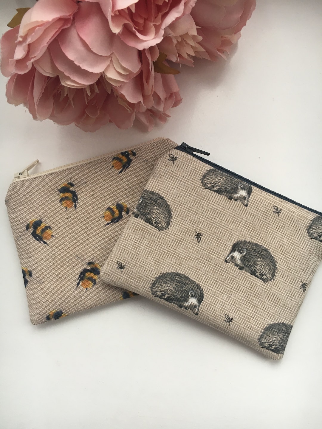 Coin Purse, Handmade Fabric Purse, Bee Purse, Hedgehog Purse, Heart ...