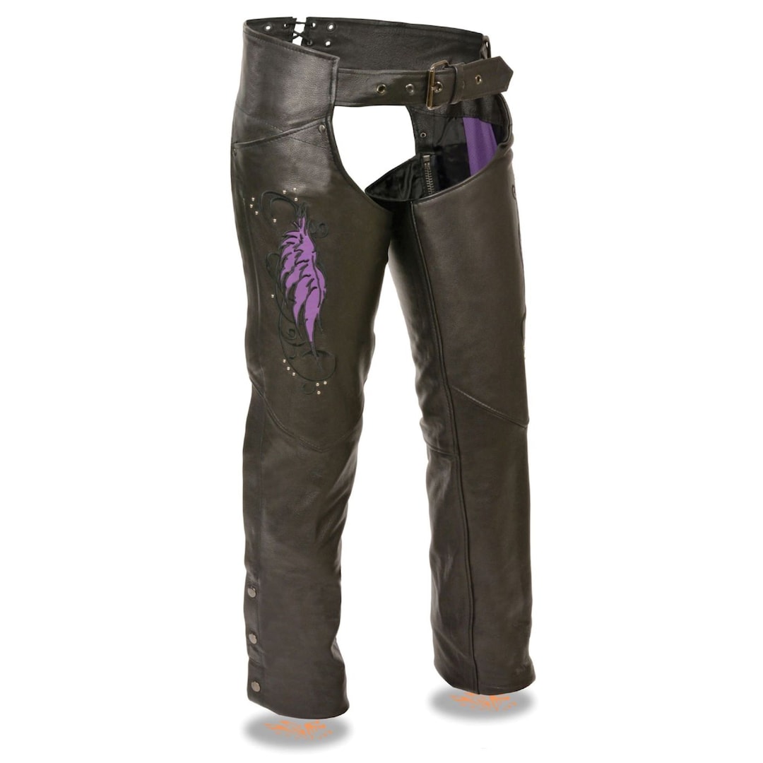 Womens Motorcycle Chaps Black or Purple Wing - Etsy